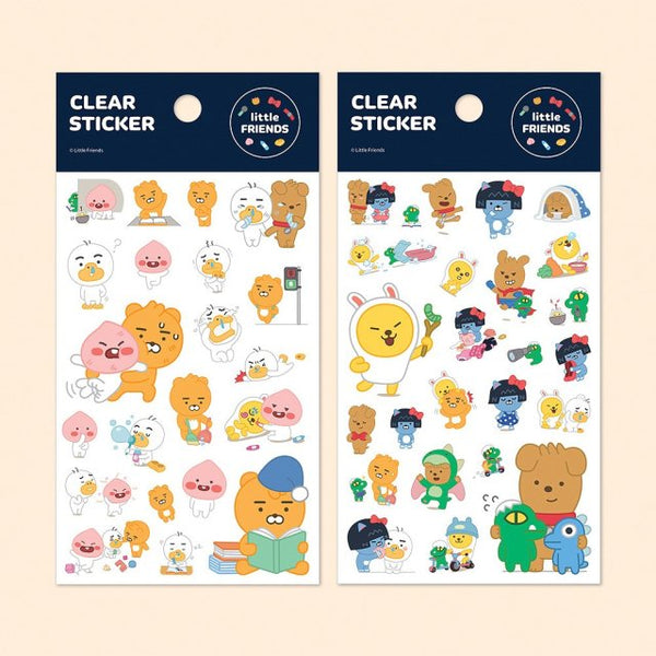 [Kakao Friends, Little Friends] Clear Sticker 8ea | The best Stationery ...