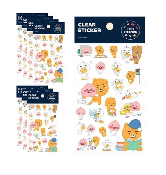 [Kakao Friends, Little Friends] Clear Sticker 8ea | The best Stationery ...