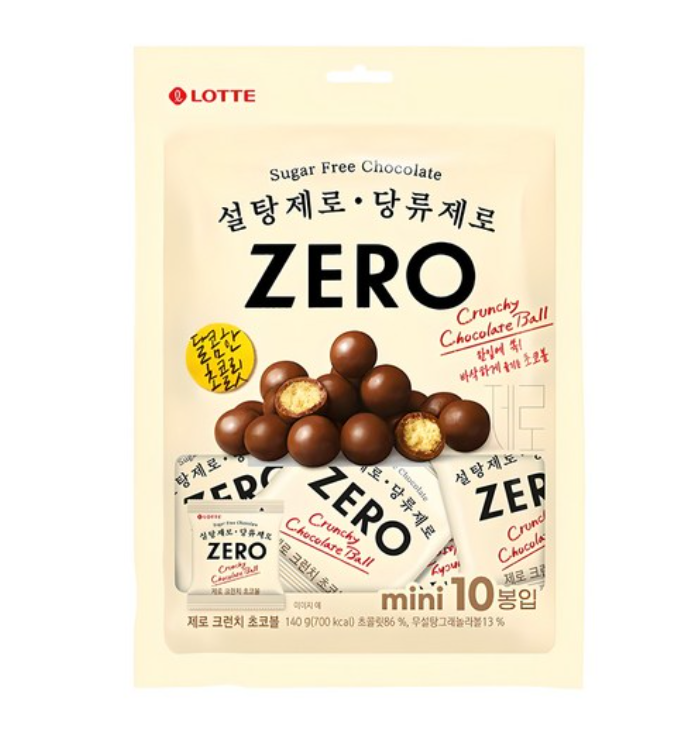 [Lotte] Zero Crunchy Chocolate Ball 10 Packs | The best Snack Foods ...