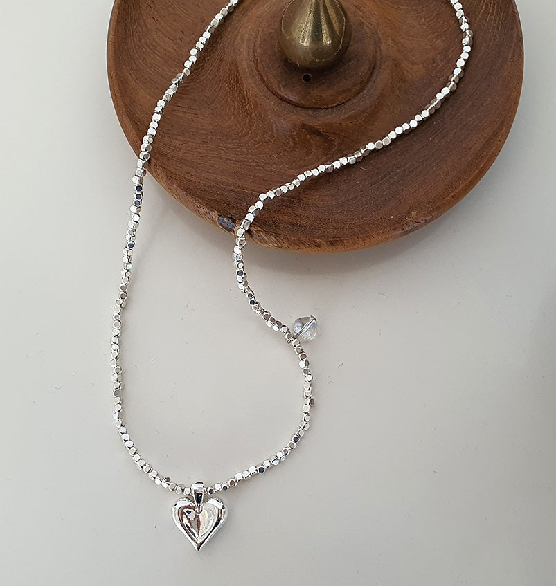 Mini Double Heart Silver Necklace | The best Necklaces – HOLIHOLIC