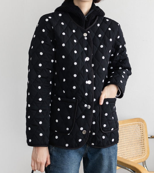Polka Dot Lightweight Padded Jacket | The best Outers – HOLIHOLIC