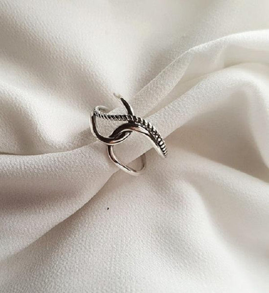 [92.5 Silver] Sha Sha Twist Open Ring | The best Rings – HOLIHOLIC