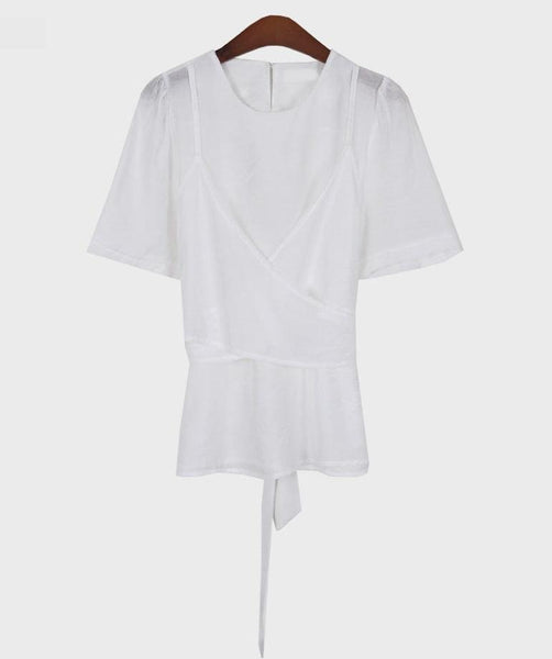 Cross Over Bustier Wrap Blouse | The best Blouses – HOLIHOLIC