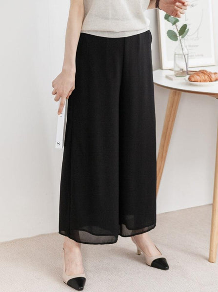 Elastic Waist Double Slit Slacks | The best Pants – HOLIHOLIC